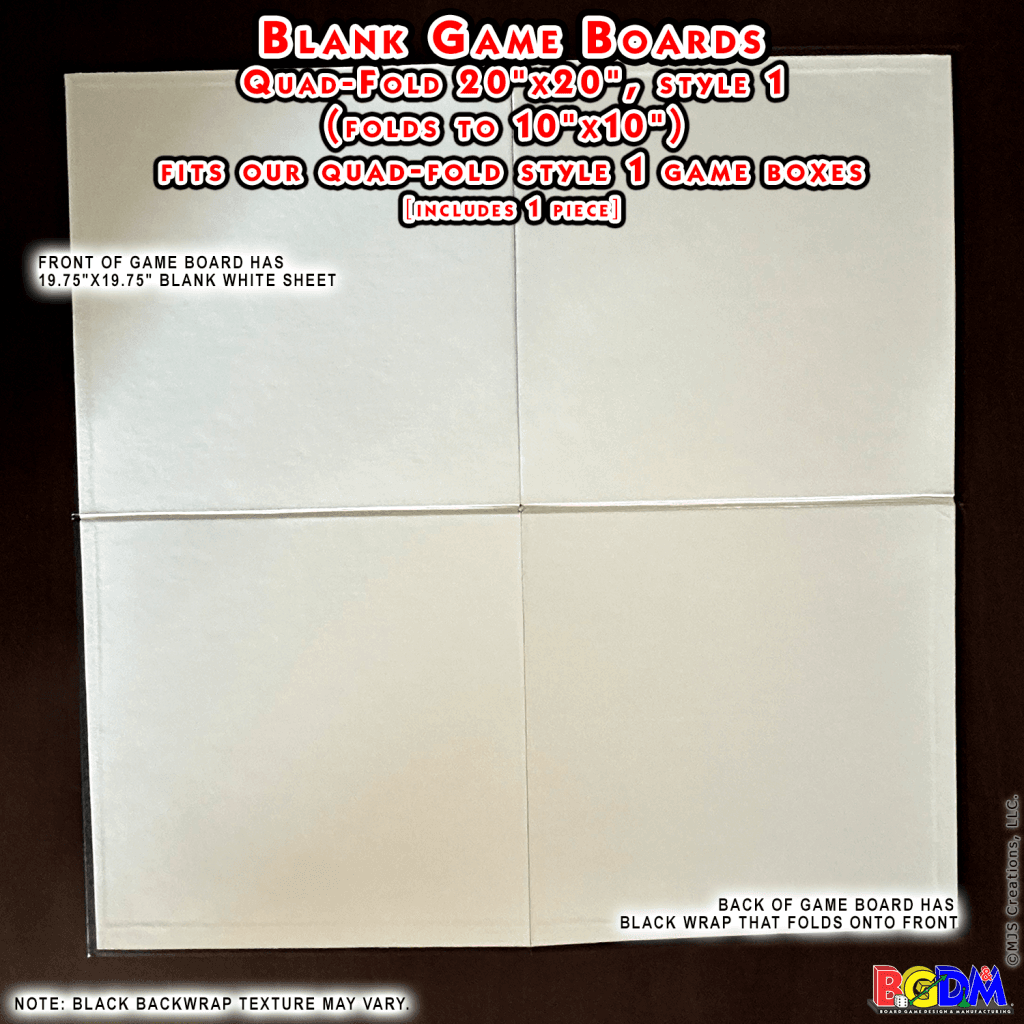 Game Board Blanks (Quad-Fold) or (Bi-Fold), Blank Game Boards